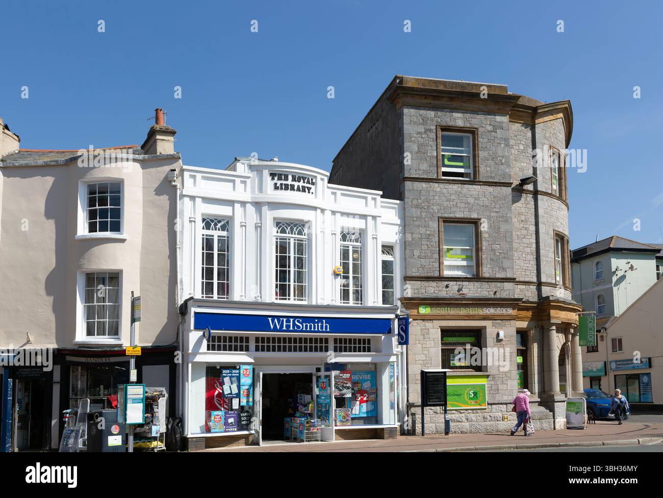 Street and shops including WH Smith in town centre of Teignmouth, south ...