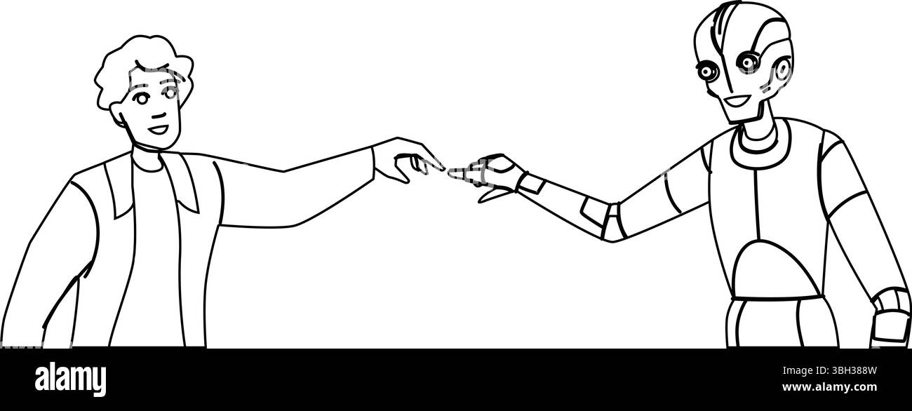 future human computer interaction vector Stock Vector Image & Art - Alamy