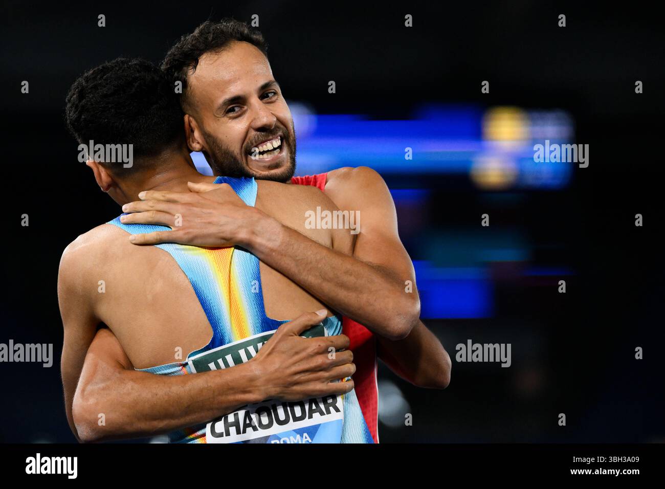 Azeddine Habz of France (r) celebrates with Anas Chaoudar Lagtiy after ...