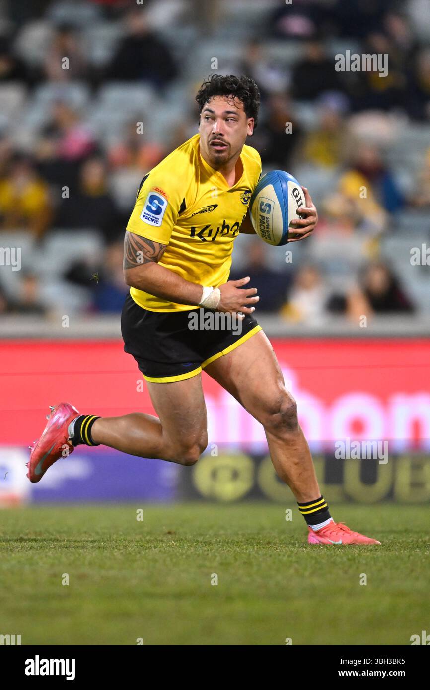 Canberra, Australia. 07th June, 2025. Billy Proctor of the Hurricanes ...
