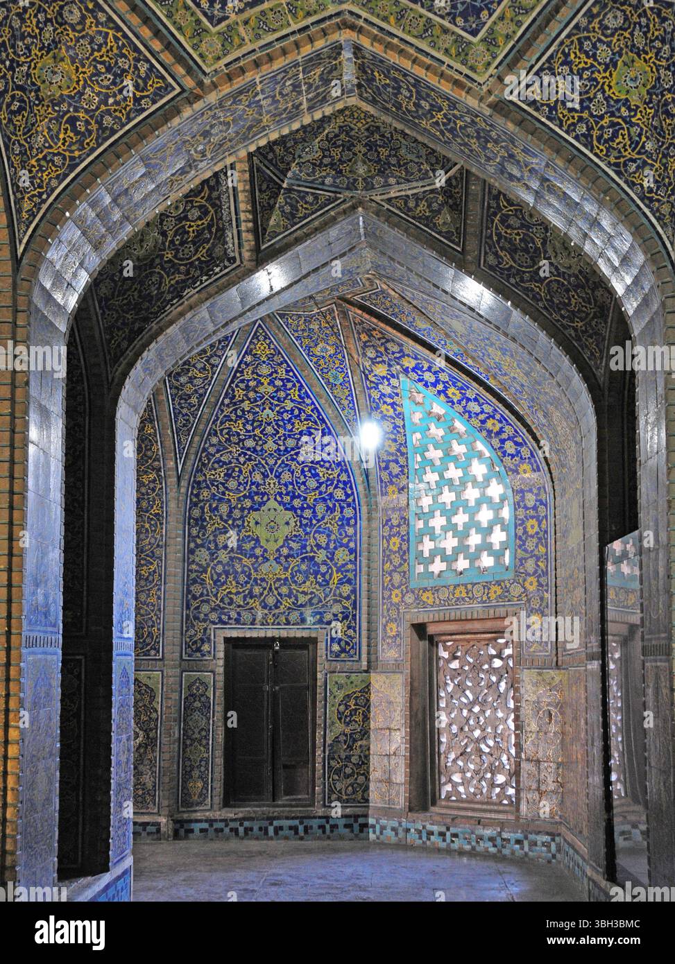 Sheikh Lutfullah Mosque, located in Isfahan, Iran, was built in the 17th century. Very rich tile ...
