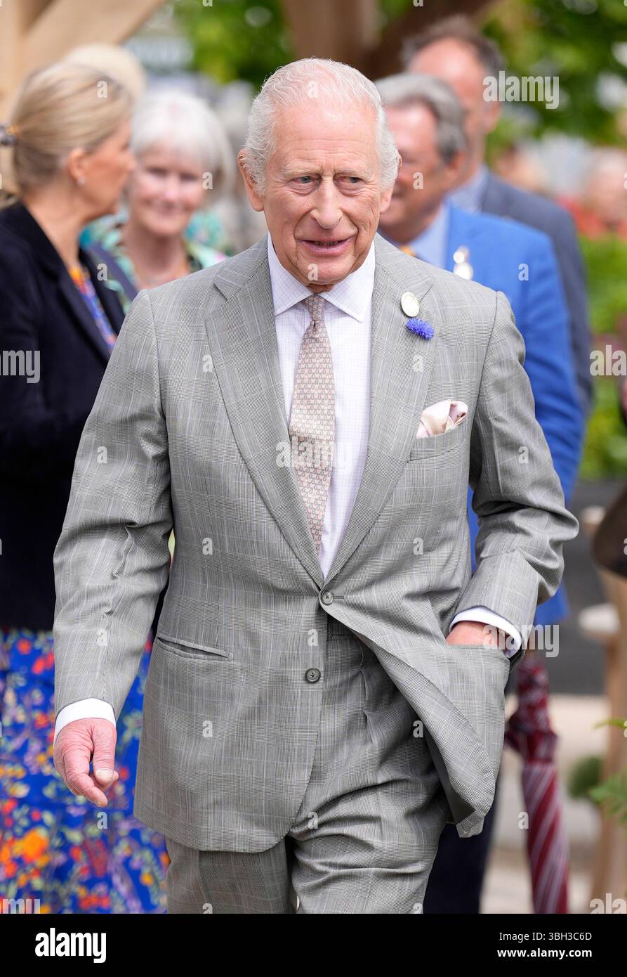 King Charles III attends the Royal Windsor Flower Show at The York Club ...