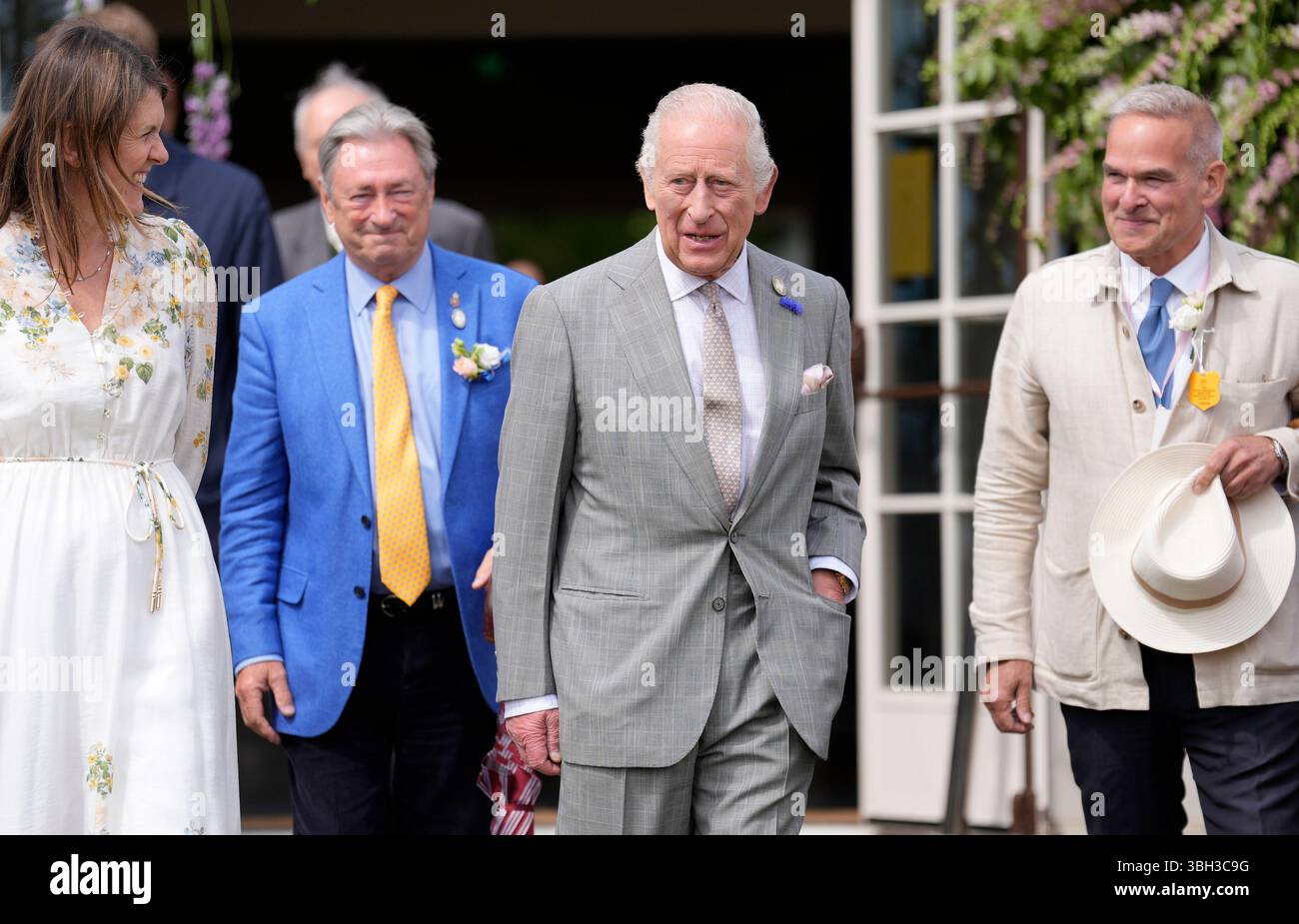 King Charles III attends the Royal Windsor Flower Show at The York Club ...