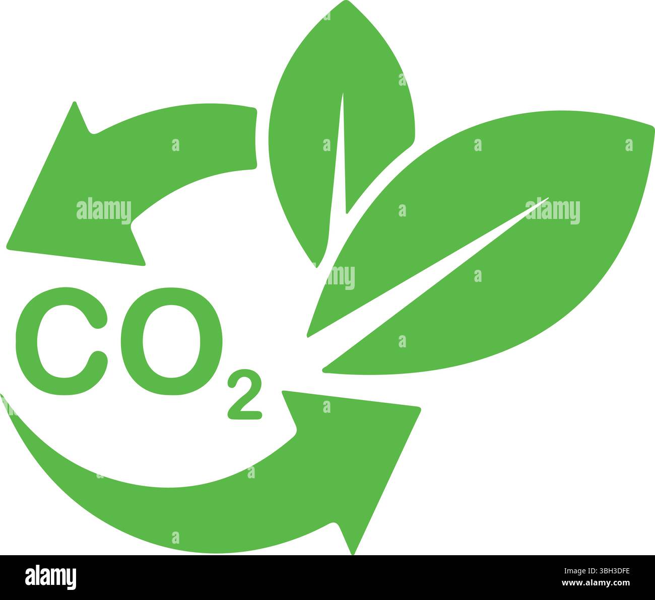 Icon of CO2 carbon dioxide emission green energy ecology recycling ...
