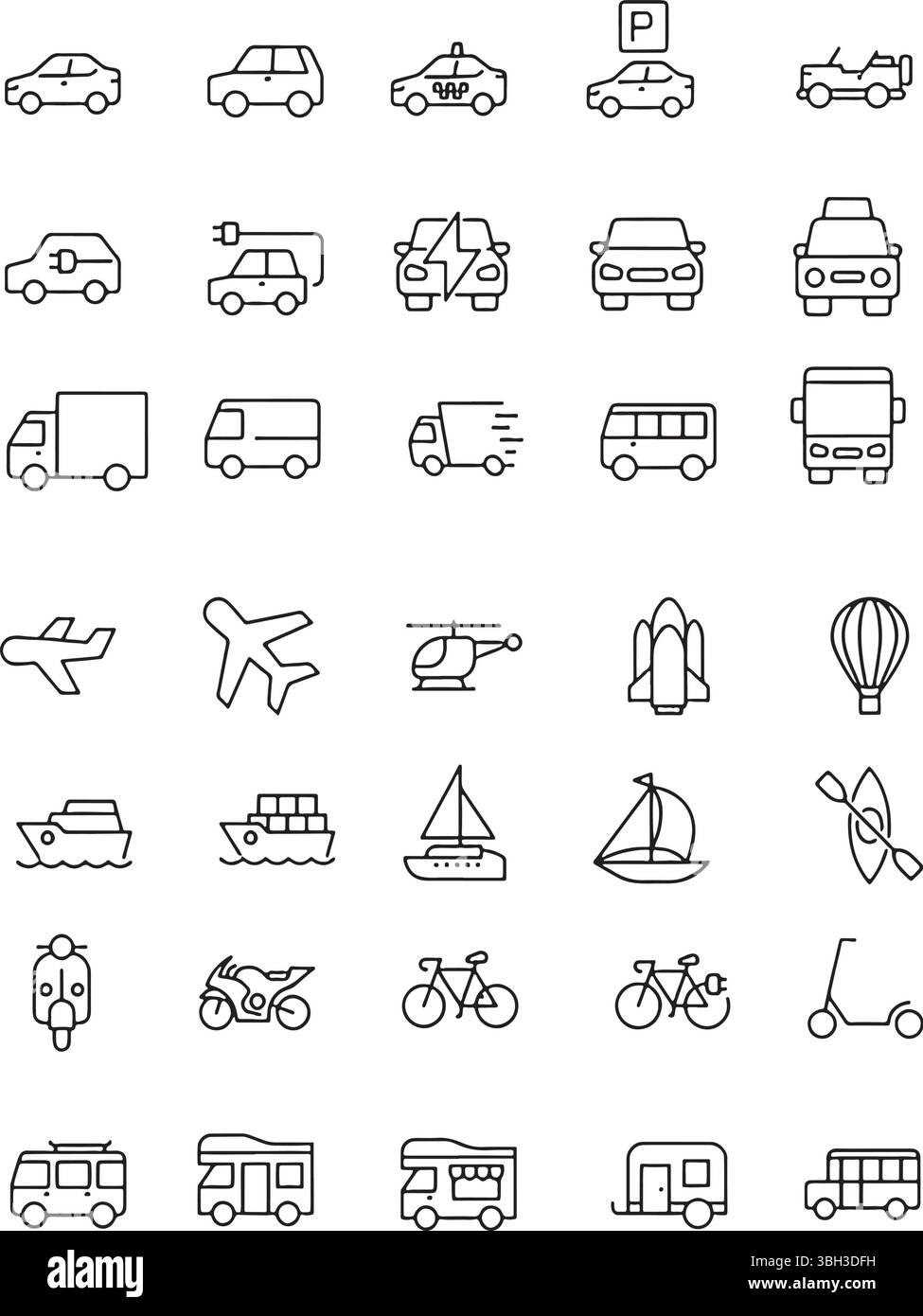 Isolated vehicle types Black and White Stock Photos & Images - Alamy