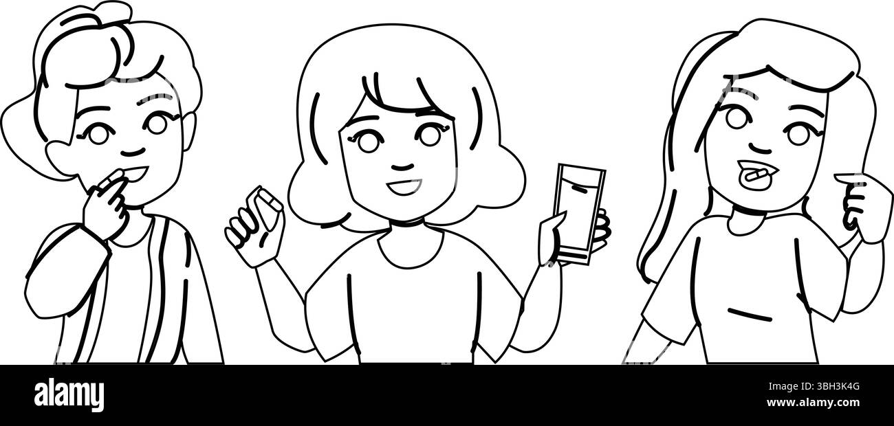 Taking medicine at home Stock Vector Images - Alamy