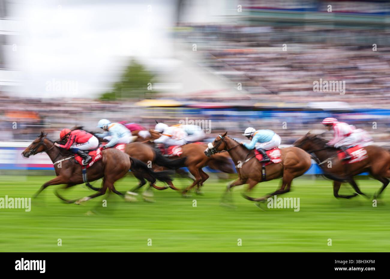 Stormy Impact ridden by Warren Fentiman (left) on their way to winning ...