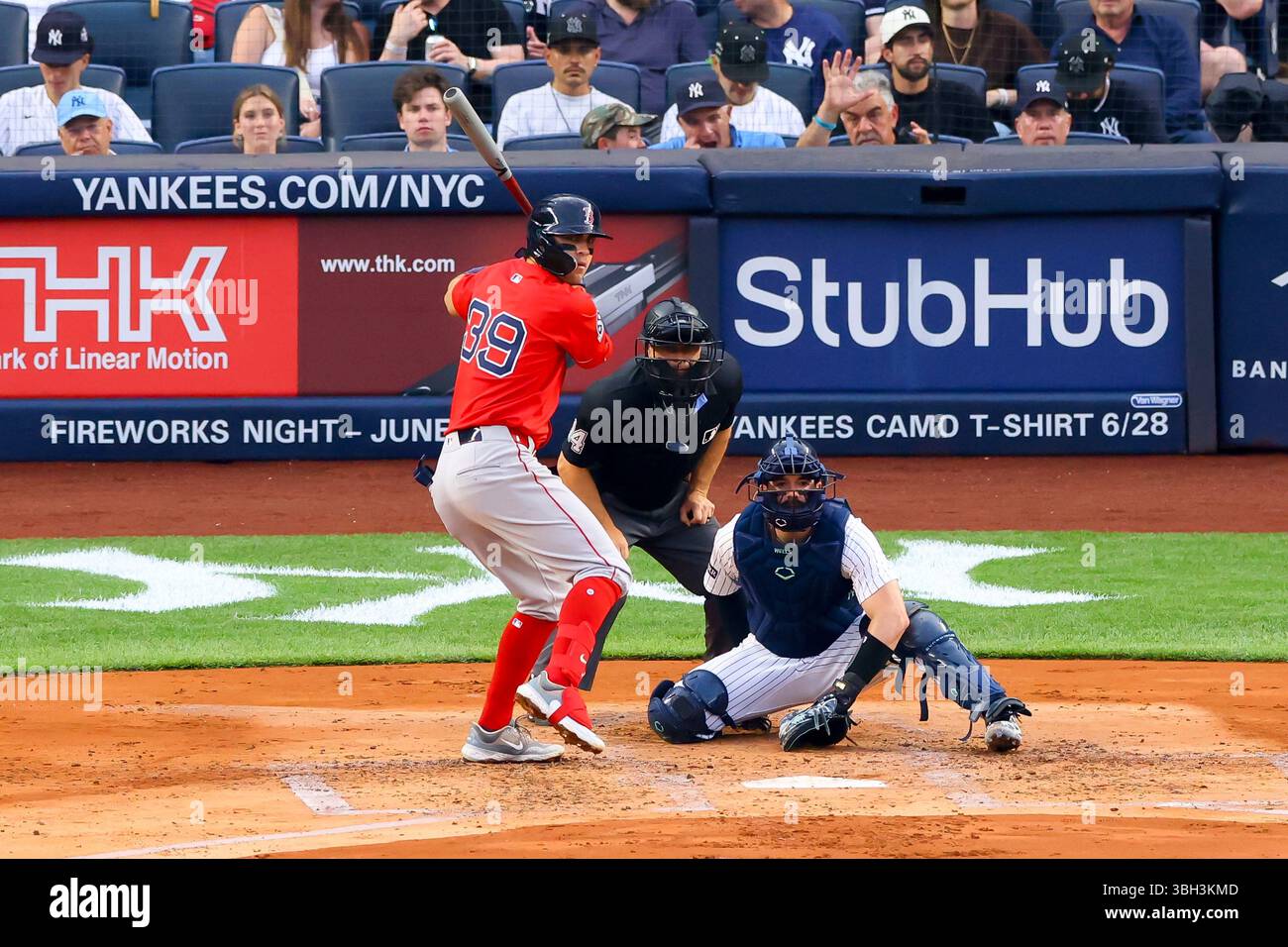 BRONX, NY - JUNE 06: Marcelo Mayer (39) of the Boston Red Sox at bat ...