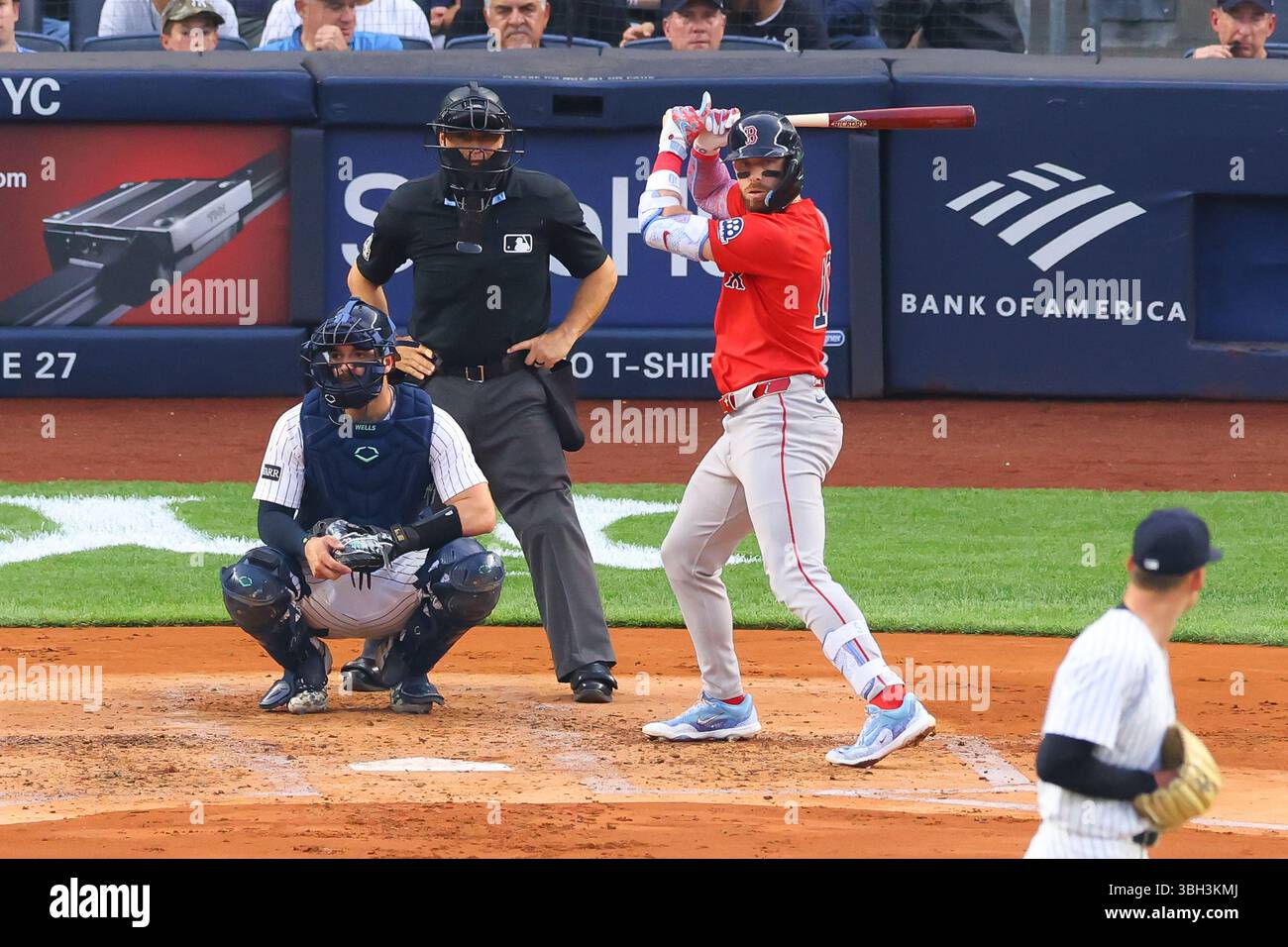 BRONX, NY - JUNE 06: Trevor Story (10) of the Boston Red Sox at bat ...