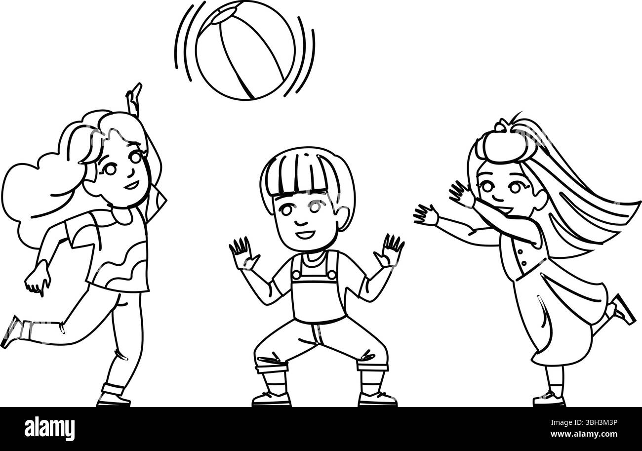 throw kids playing catch vector Stock Vector Image & Art - Alamy