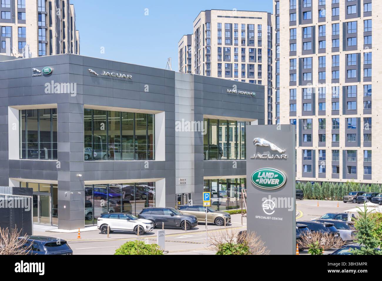 Almaty, Kazakhstan - May 29, 2025: Car showroom Jaguar Land Rover ...
