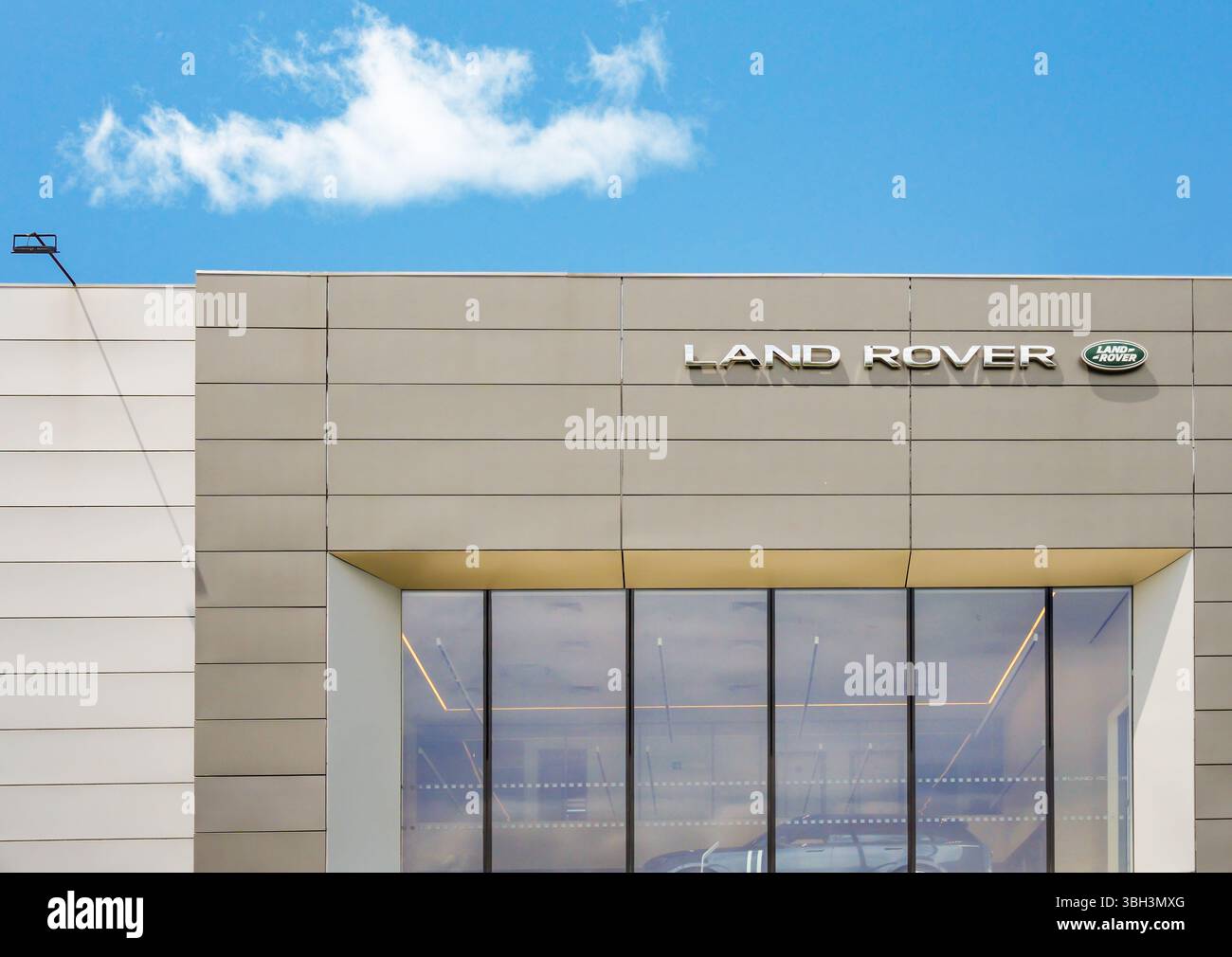 Almaty, Kazakhstan - May 29, 2025: Facade of the Land Rover showroom ...