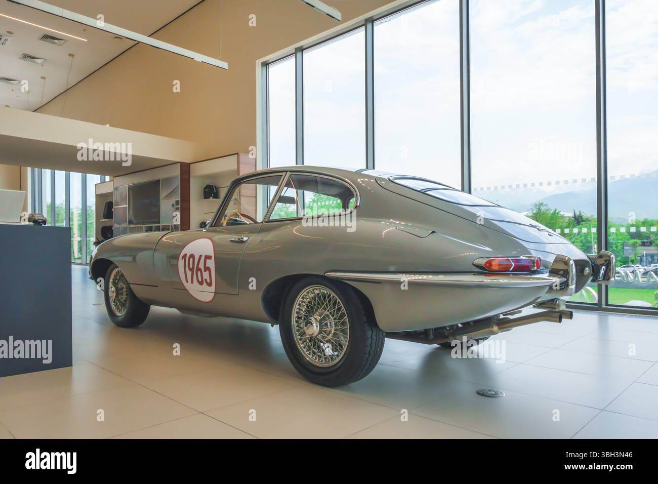 Almaty, Kazakhstan - May 29, 2025: Jaguar E-type 1965 on the second ...