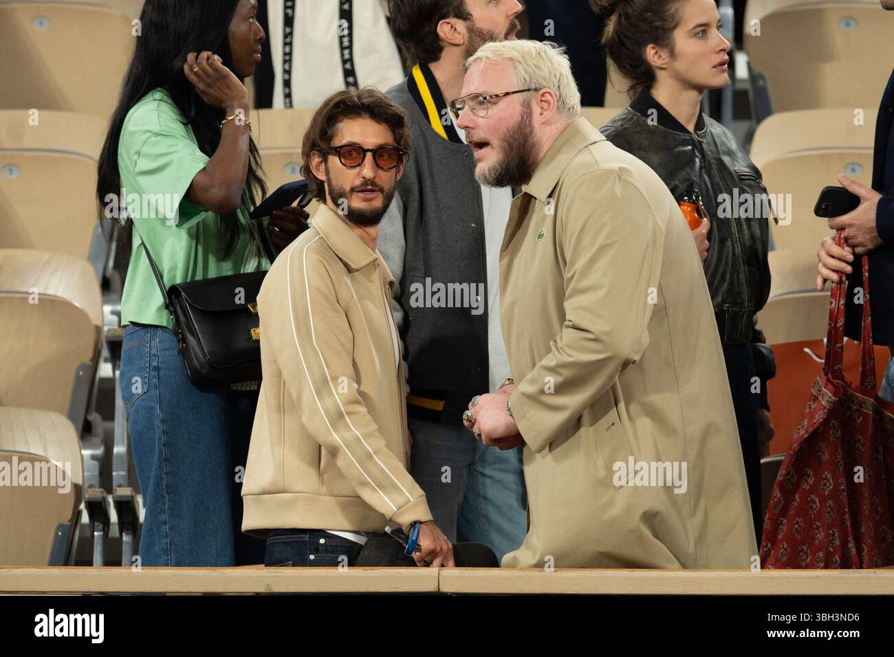 Pierre Niney and Igor Gotesman attend the Roland Garros 2025 tournament ...