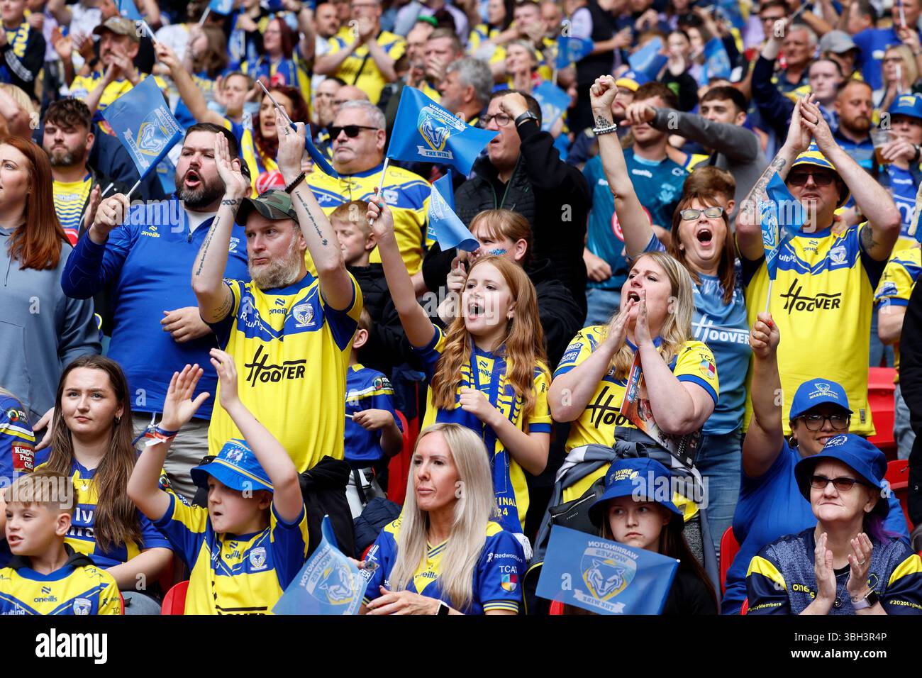 Warrington Wolves supporters in the stands before the Challenge Cup ...