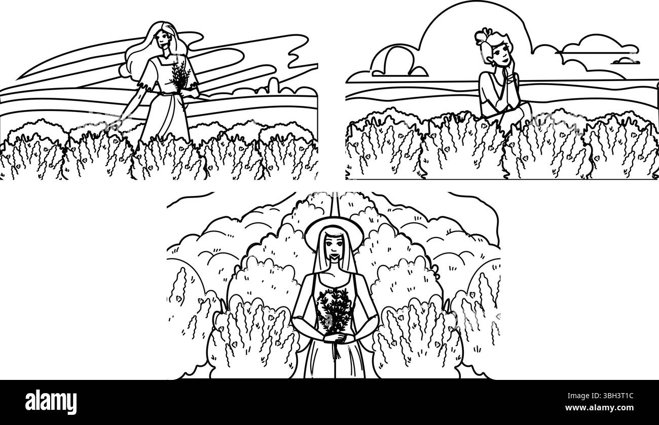 Woman floral wellness Black and White Stock Photos & Images - Alamy