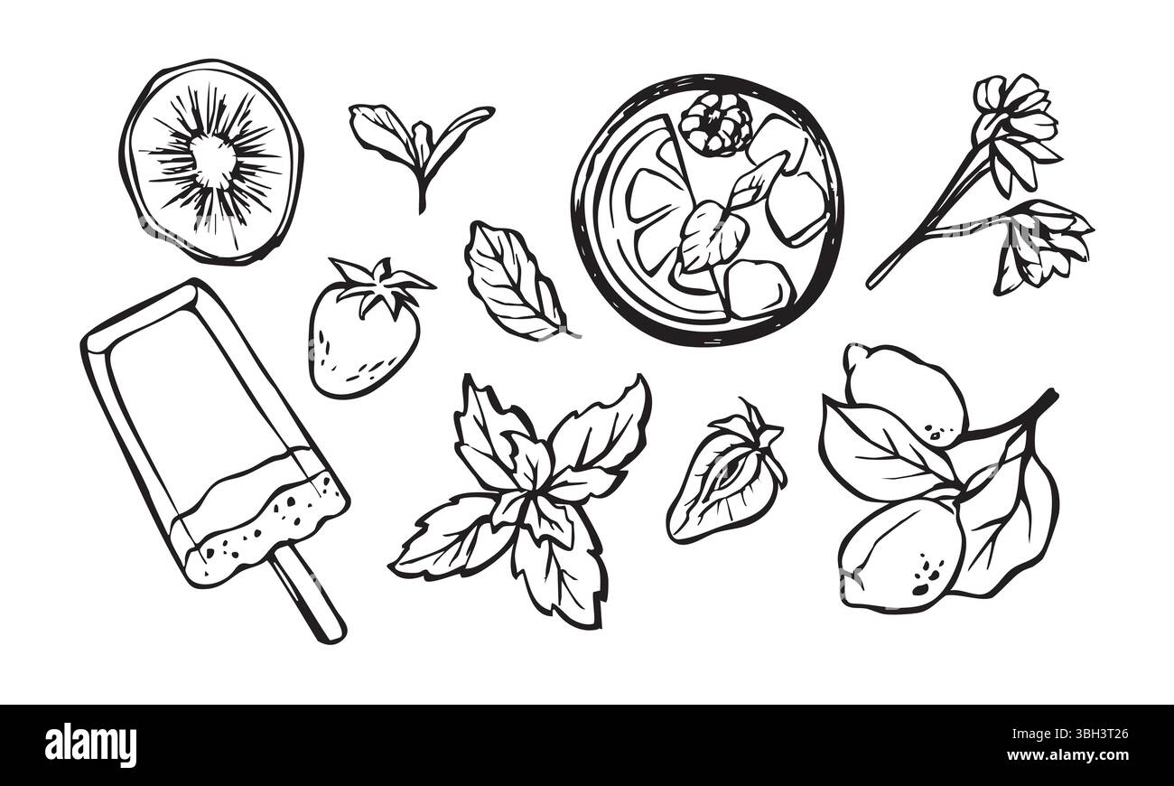 Fruit gelato Black and White Stock Photos & Images - Alamy