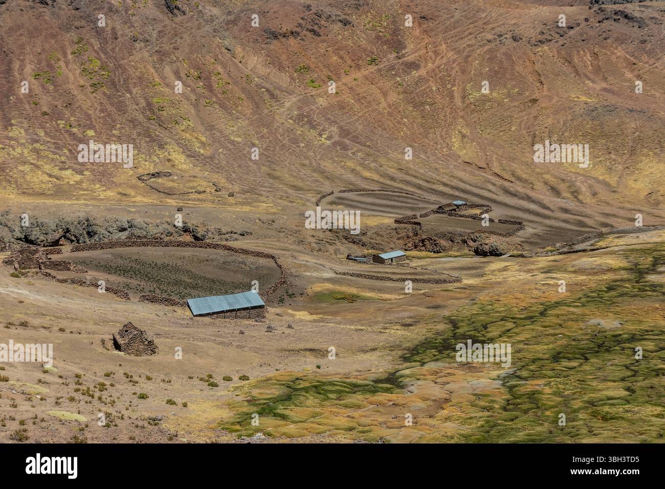 High altitude farm near Tuti village near Colca valley, Peru Stock ...