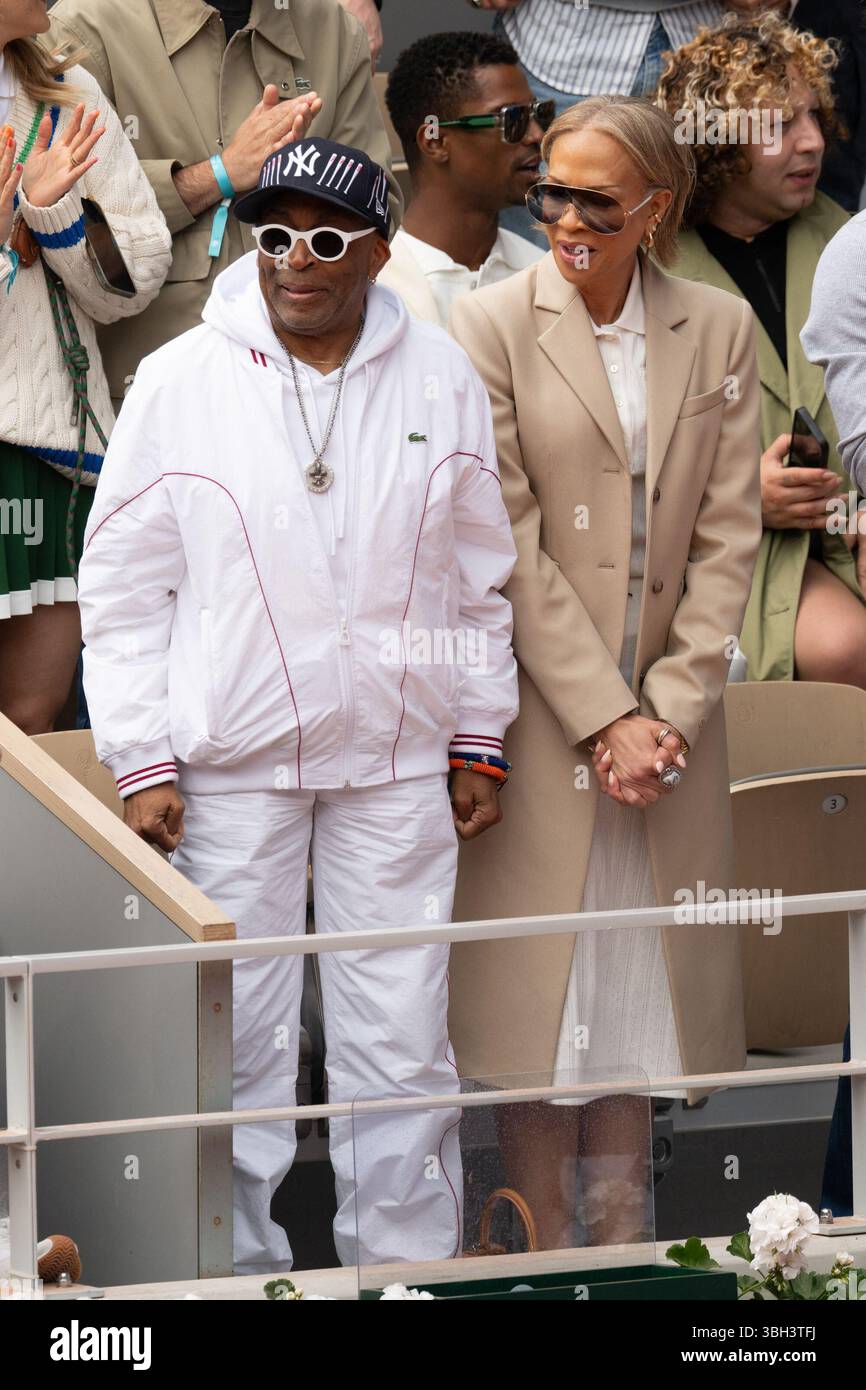 Paris, France. 7th June, 2025. Spike Lee and his wife Tonya Lewis Lee ...