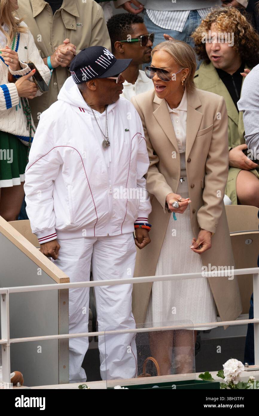 Paris, France. 7th June, 2025. Spike Lee and his wife Tonya Lewis Lee ...