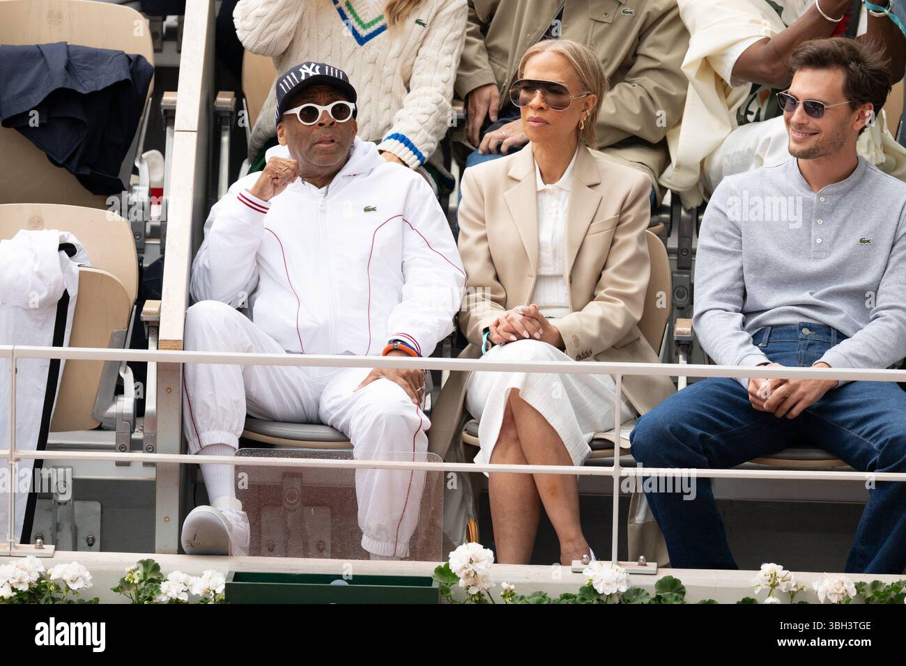 Spike Lee and his wife Tonya Lewis Lee, and Cooper Koch attend the ...