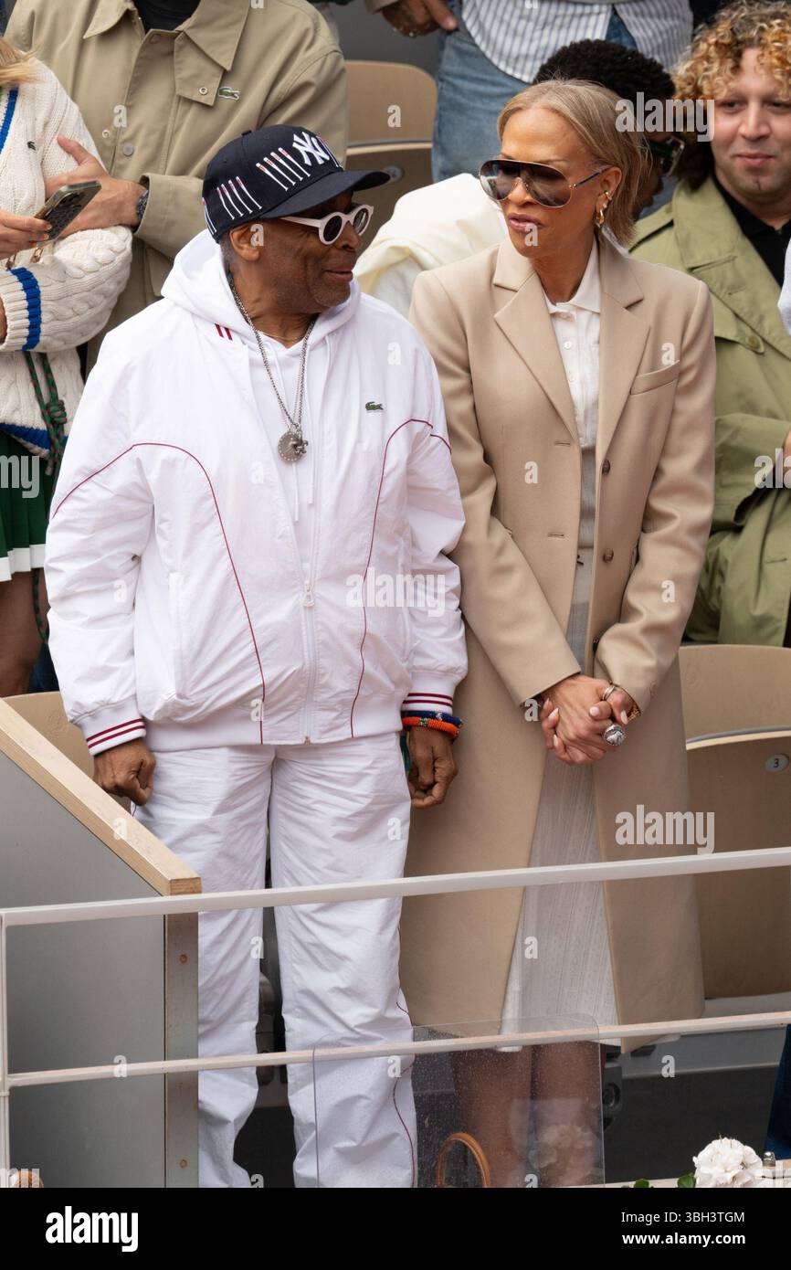 Paris, France. 7th June, 2025. Spike Lee and his wife Tonya Lewis Lee ...