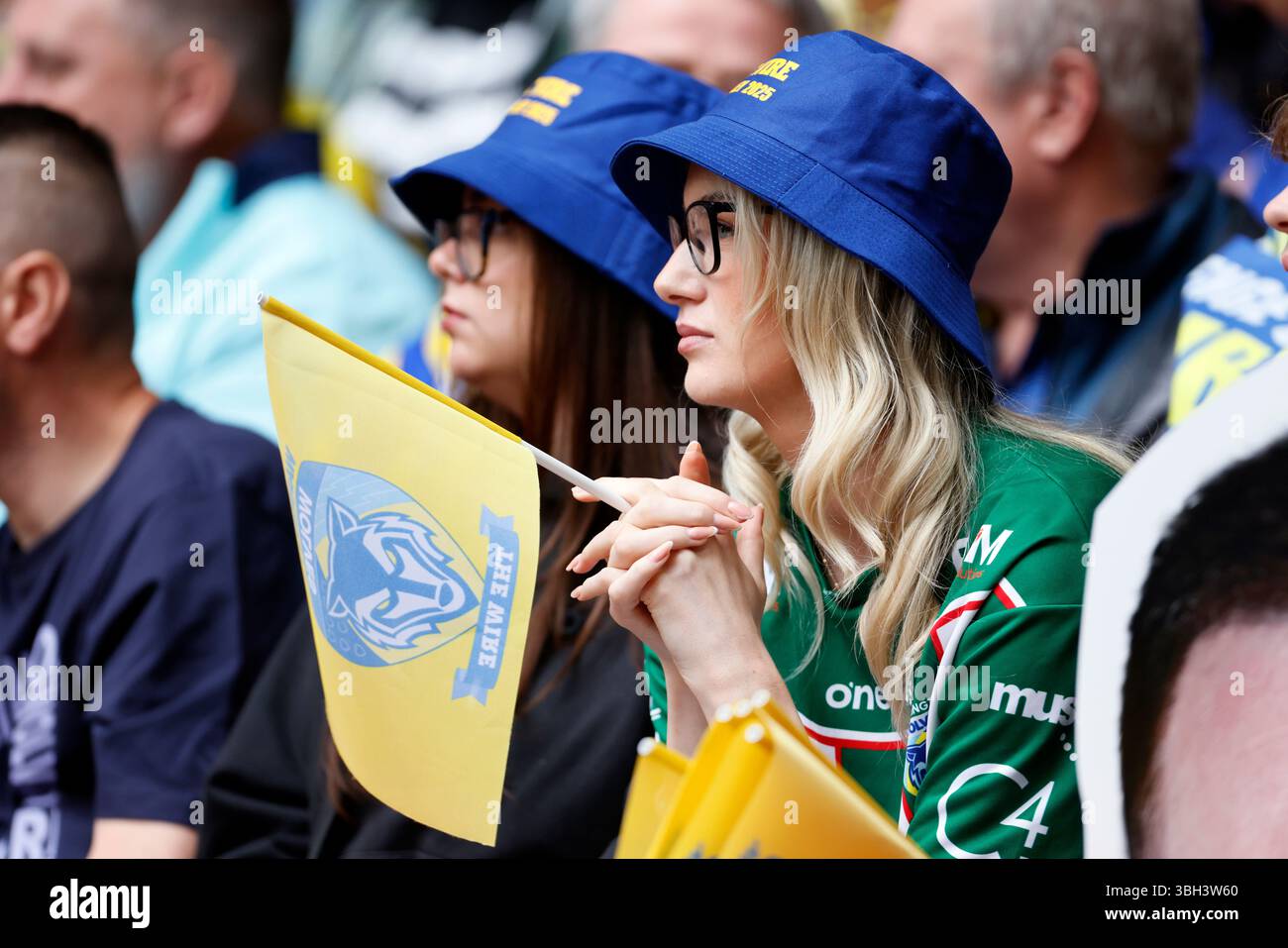 Warrington Wolves fans in the stands during the Challenge Cup Final at ...