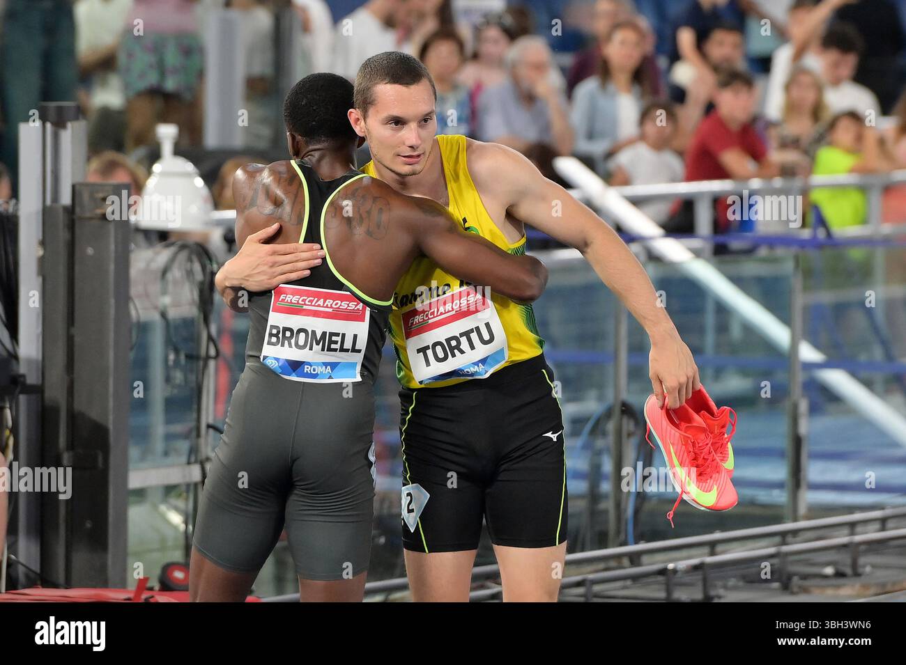 Rome, Italy. 07th June, 2025. Trayvon Bromell of USA and Filippo Tortu ...