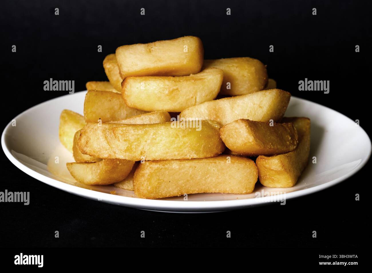 London UK, June 07 2025, Plate Of Deep Fries Chunky Chips Food ...