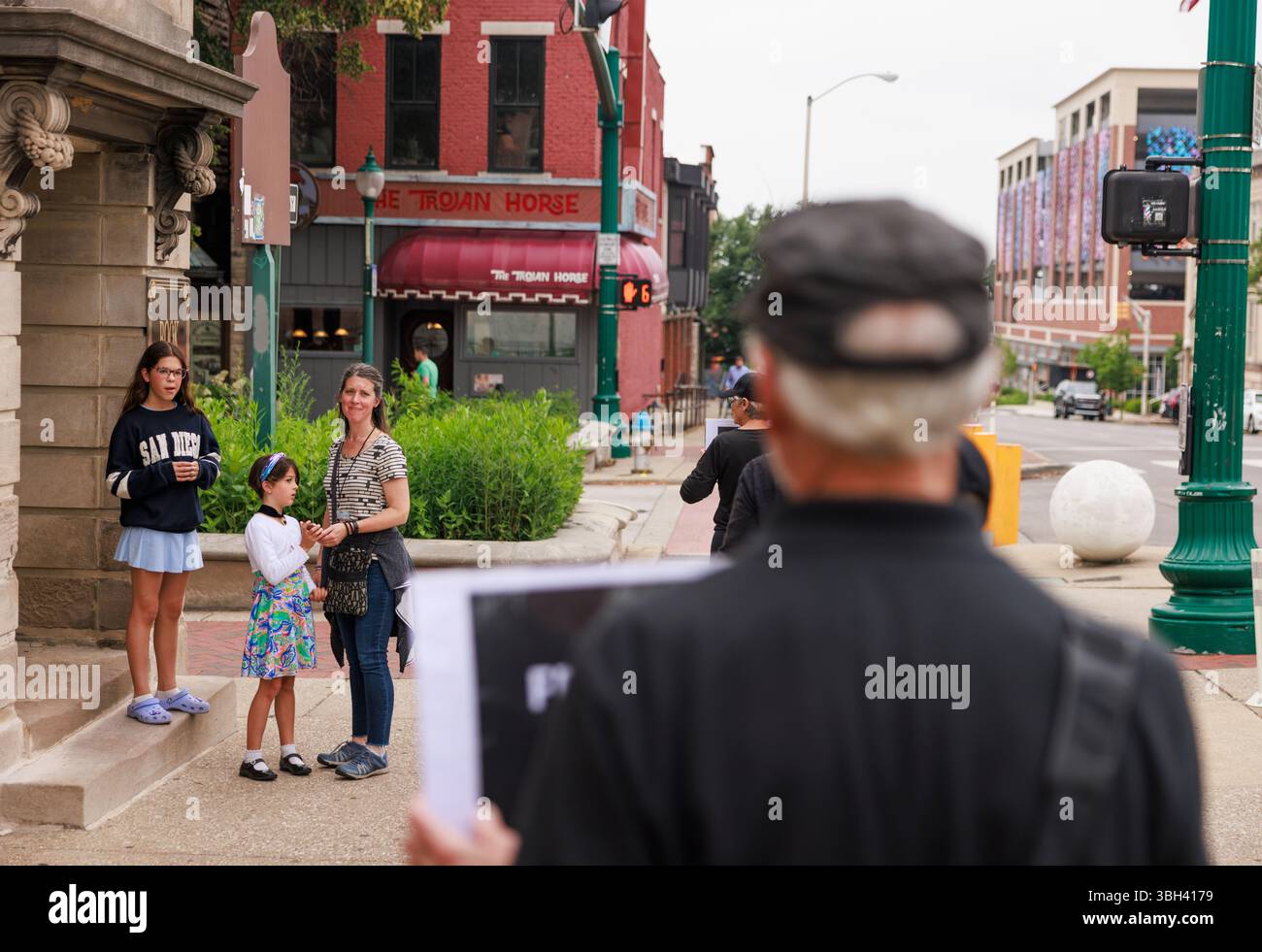 BLOOMINGTON, Ind. — June 6, 2025: Members of the 50501 Movement ...