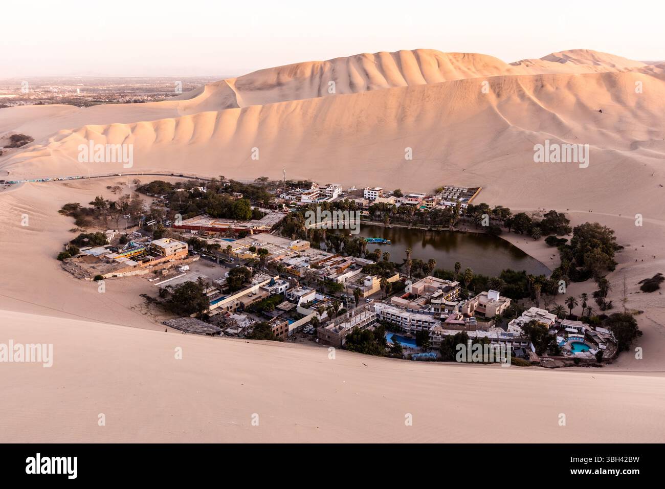 Aerial view of Huacachina oasis near Ica town, Peru Stock Photo - Alamy