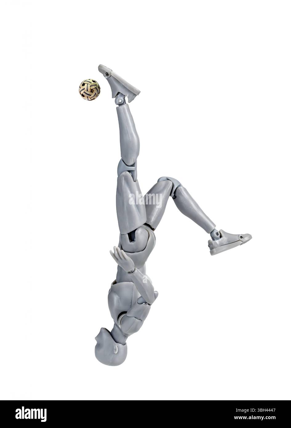 Attacker figurine performs dynamic somersault spike in sepak takraw ...