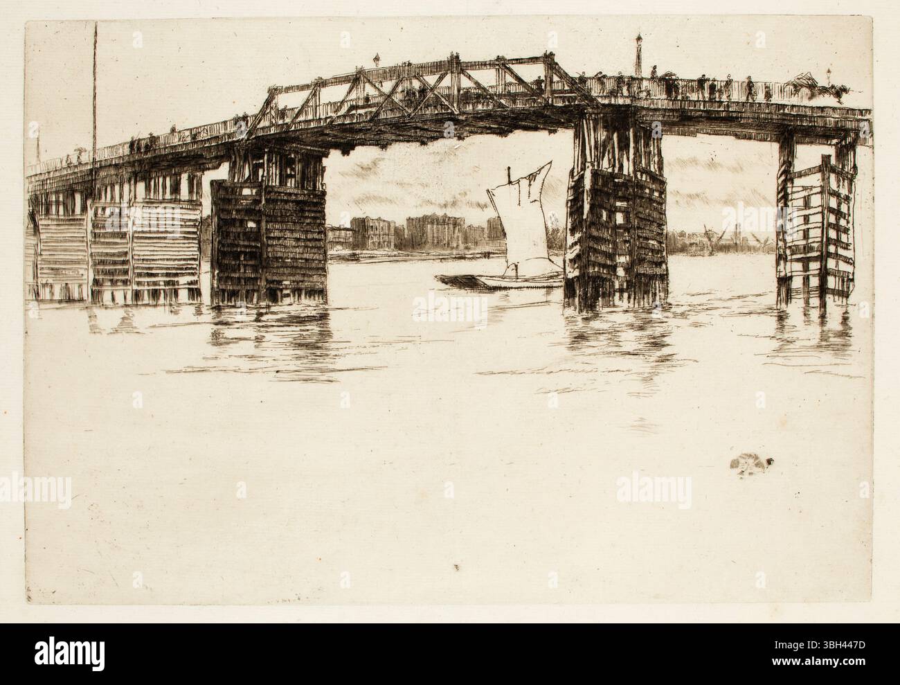 Old Battersea Bridge. James Abbott McNeill Whistler. 1879. Etching and ...