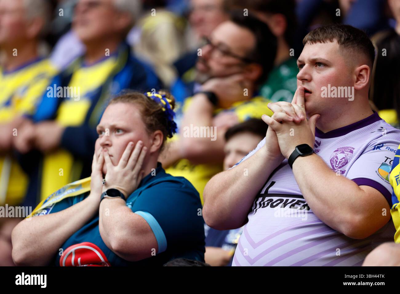 Warrington Wolves fans in the stands during the Challenge Cup Final at ...