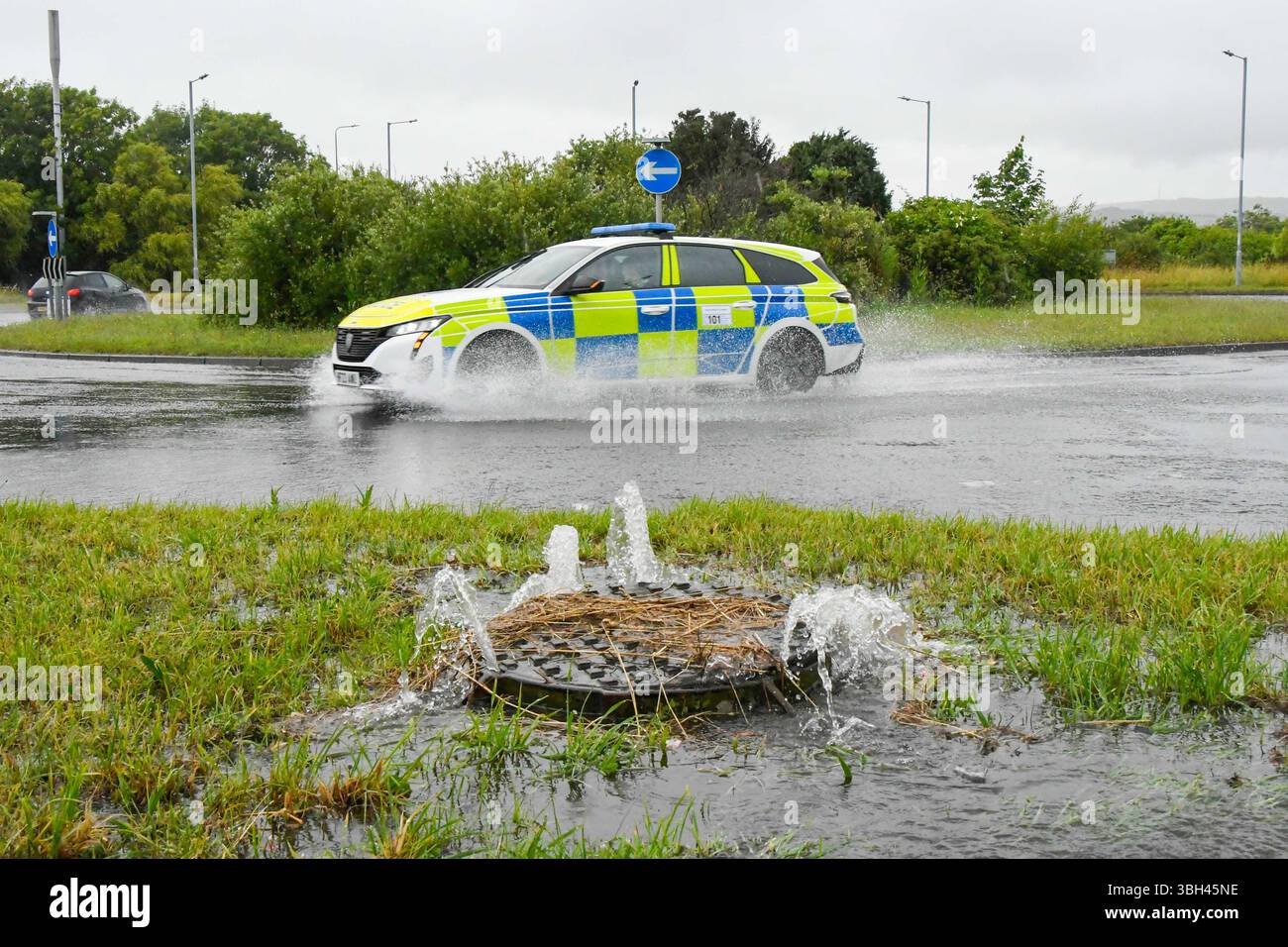 Weymouth, Dorset, UK. 7th June 2025. UK Weather. Water gushing out of a ...