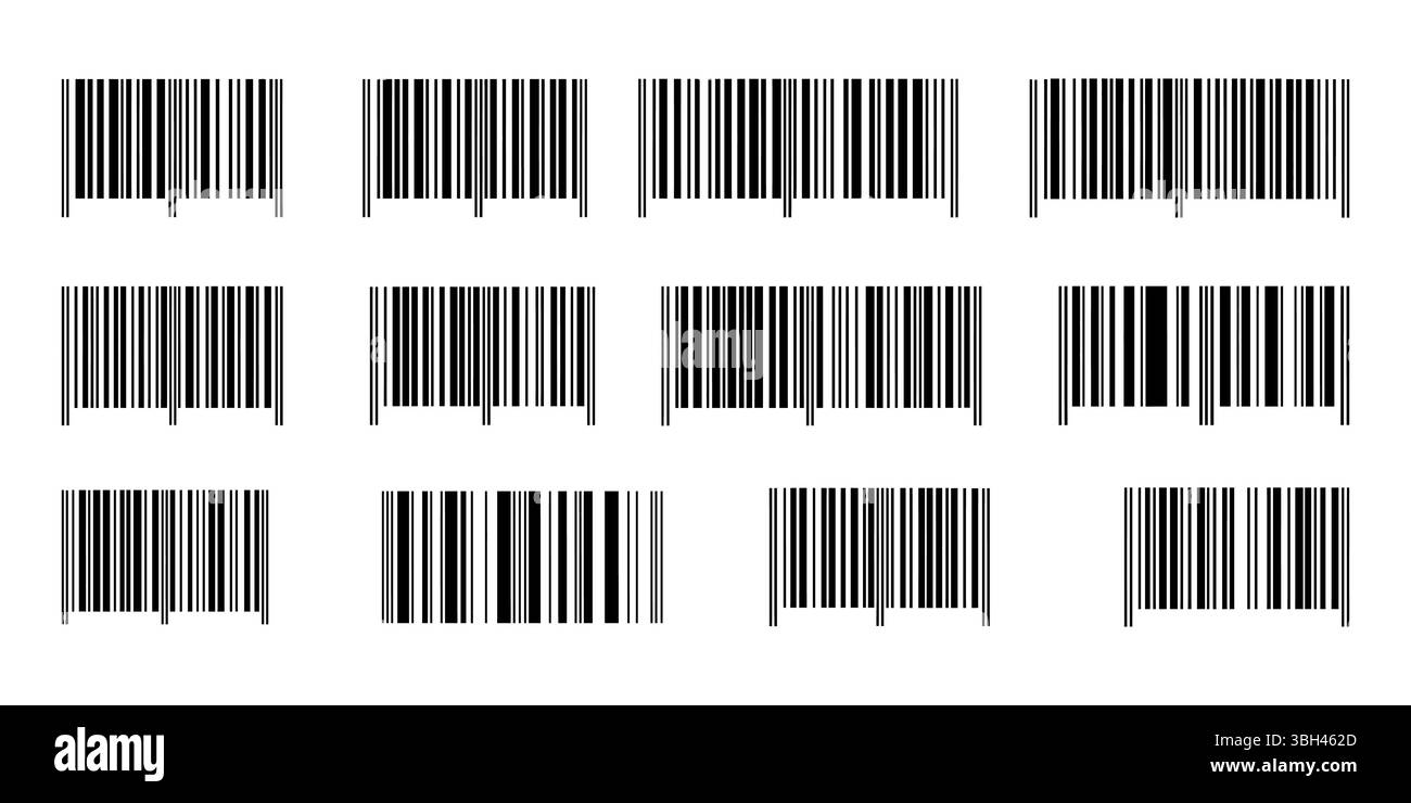 Barcode icons. Barcode vector illustration. Realistic barcodes. Barcode ...