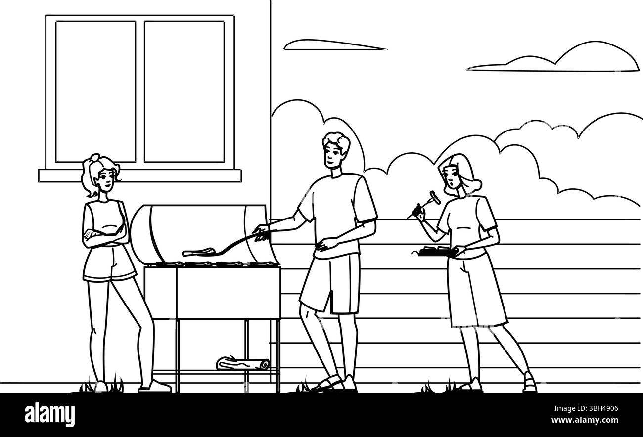 food outdoor cooking vector Stock Vector Image & Art - Alamy