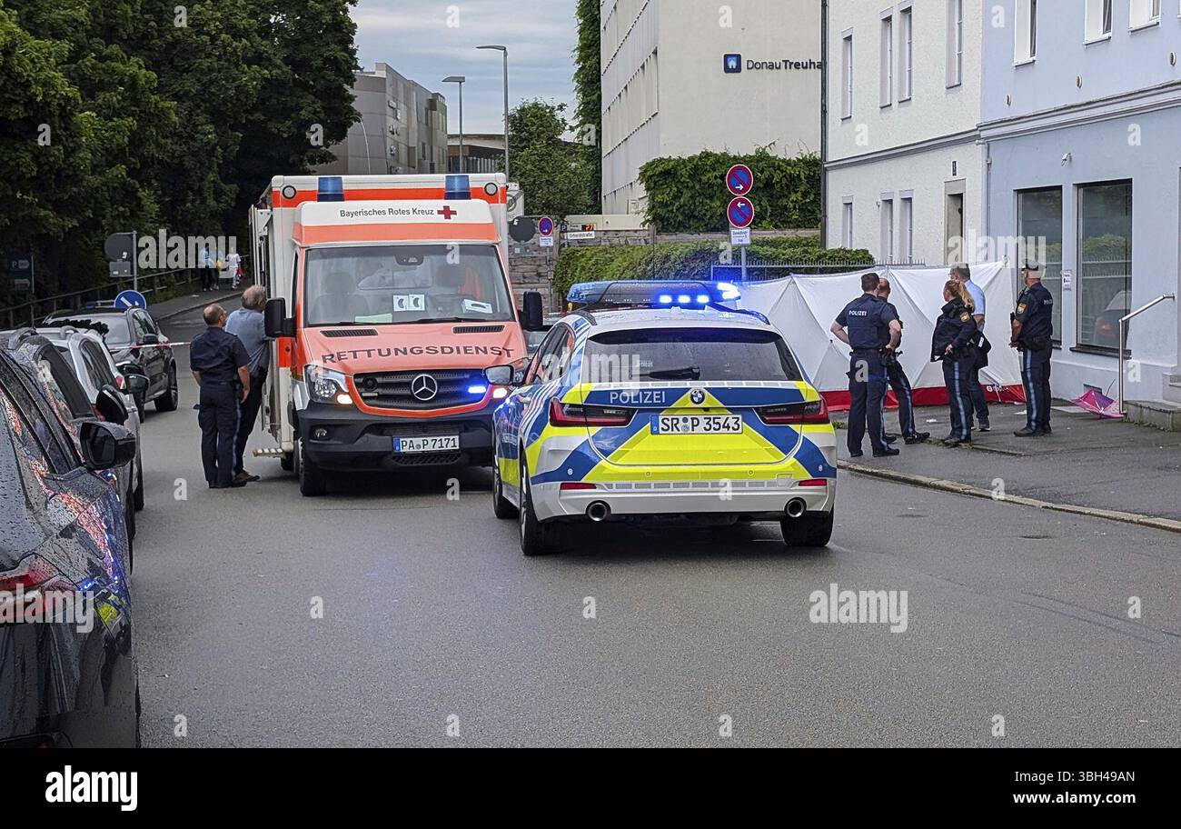Police and emergency services are deployed, after a man drove a car ...