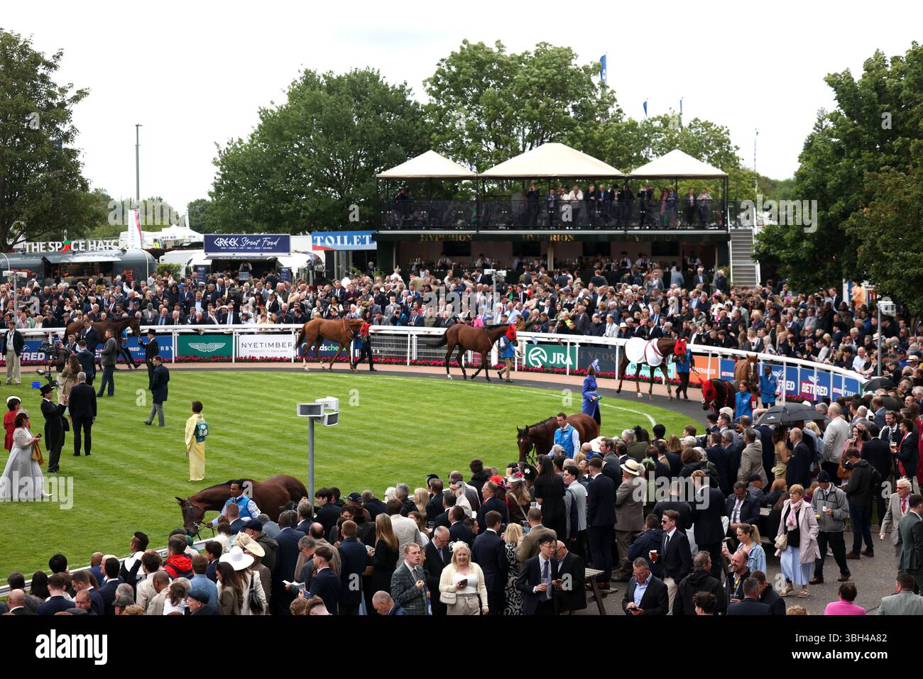 A general view of the parade ring before the Betfred Derby during Derby ...