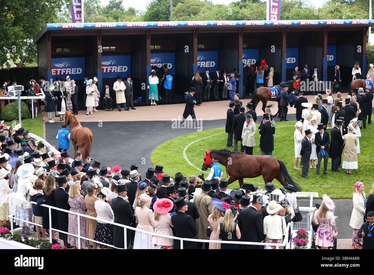 A general view of the parade ring before the Betfred Derby during Derby ...