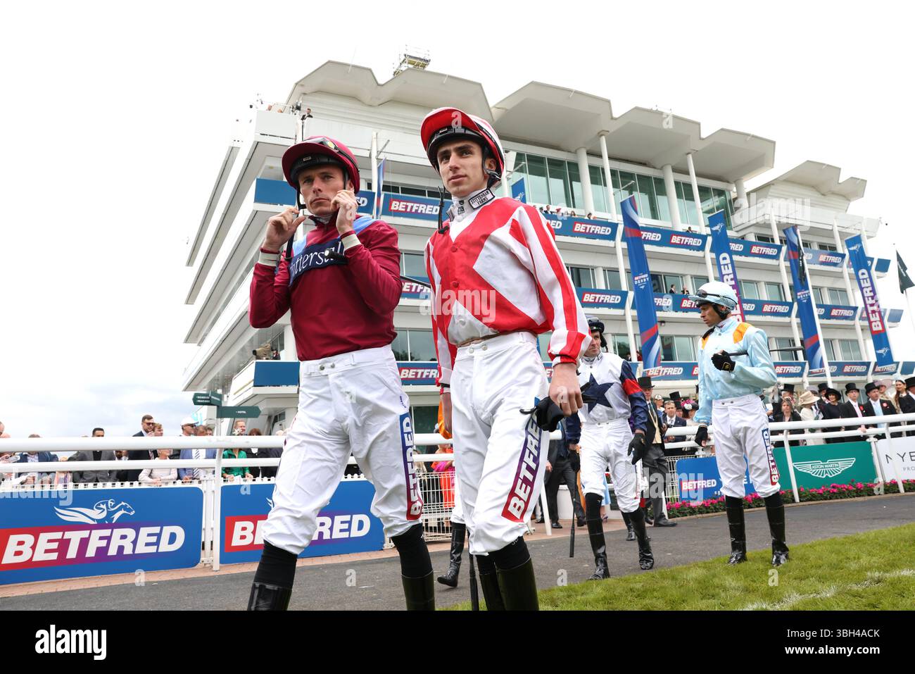 Jockeys Kieran Shoemark (left) and Tom Kiely-Marshall ahead of the ...