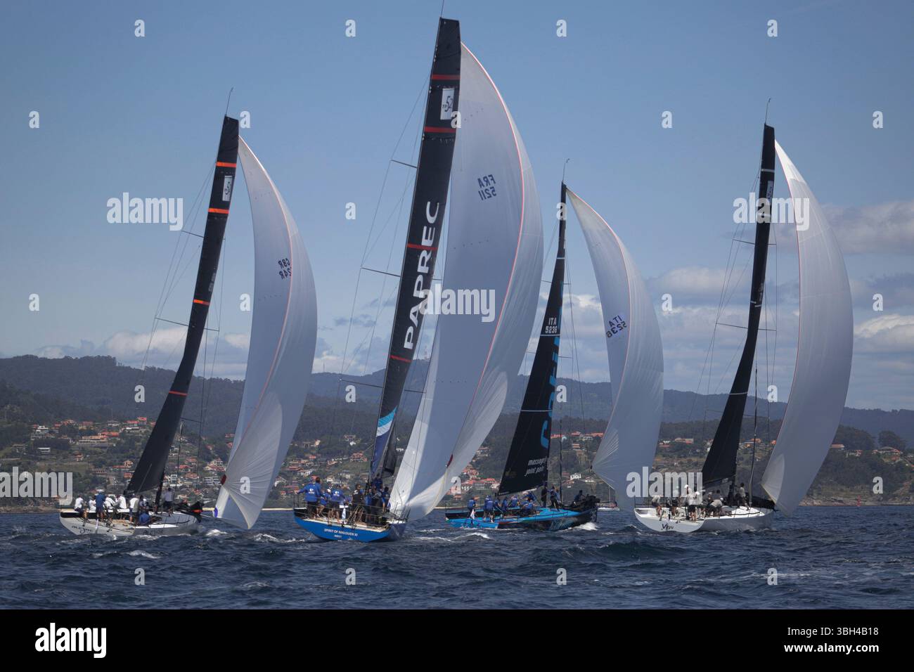 Several sailboats during the last day of the 52 Super Series of Sailing ...