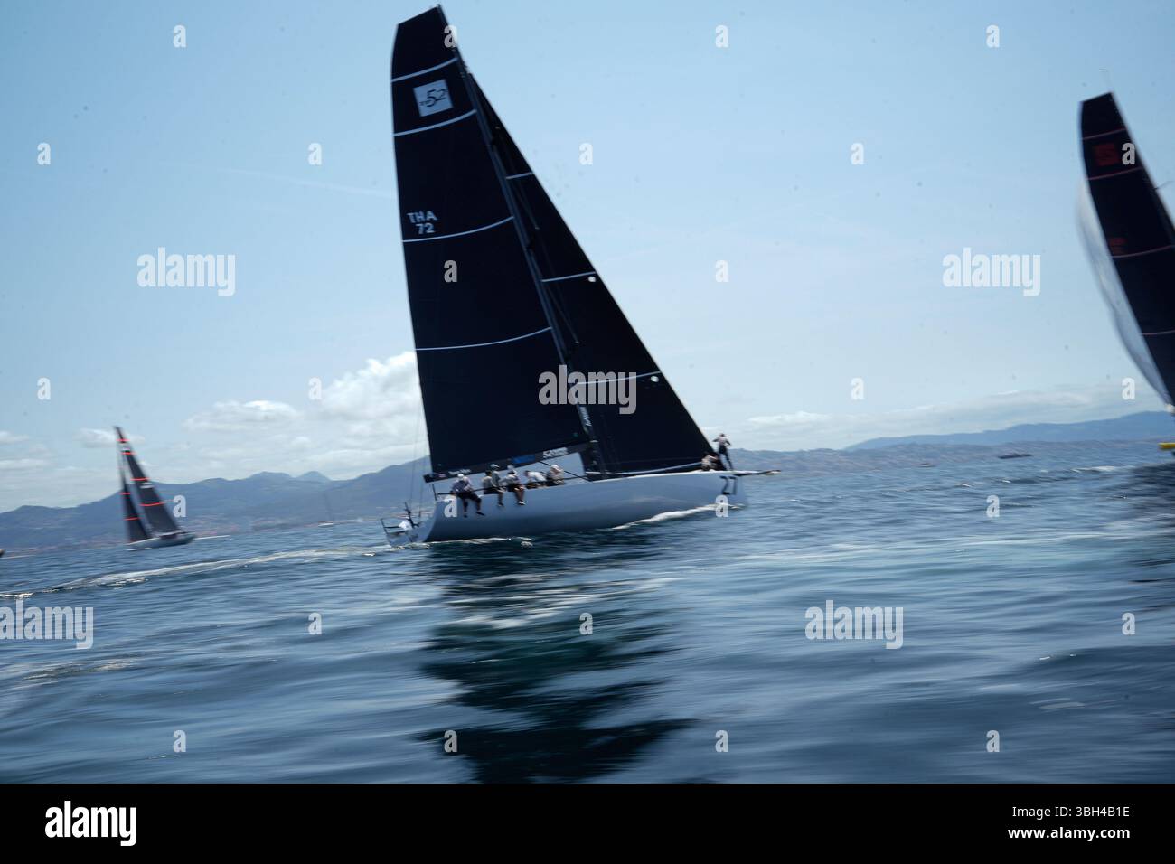 Several sailboats during the last day of the 52 Super Series of Sailing ...