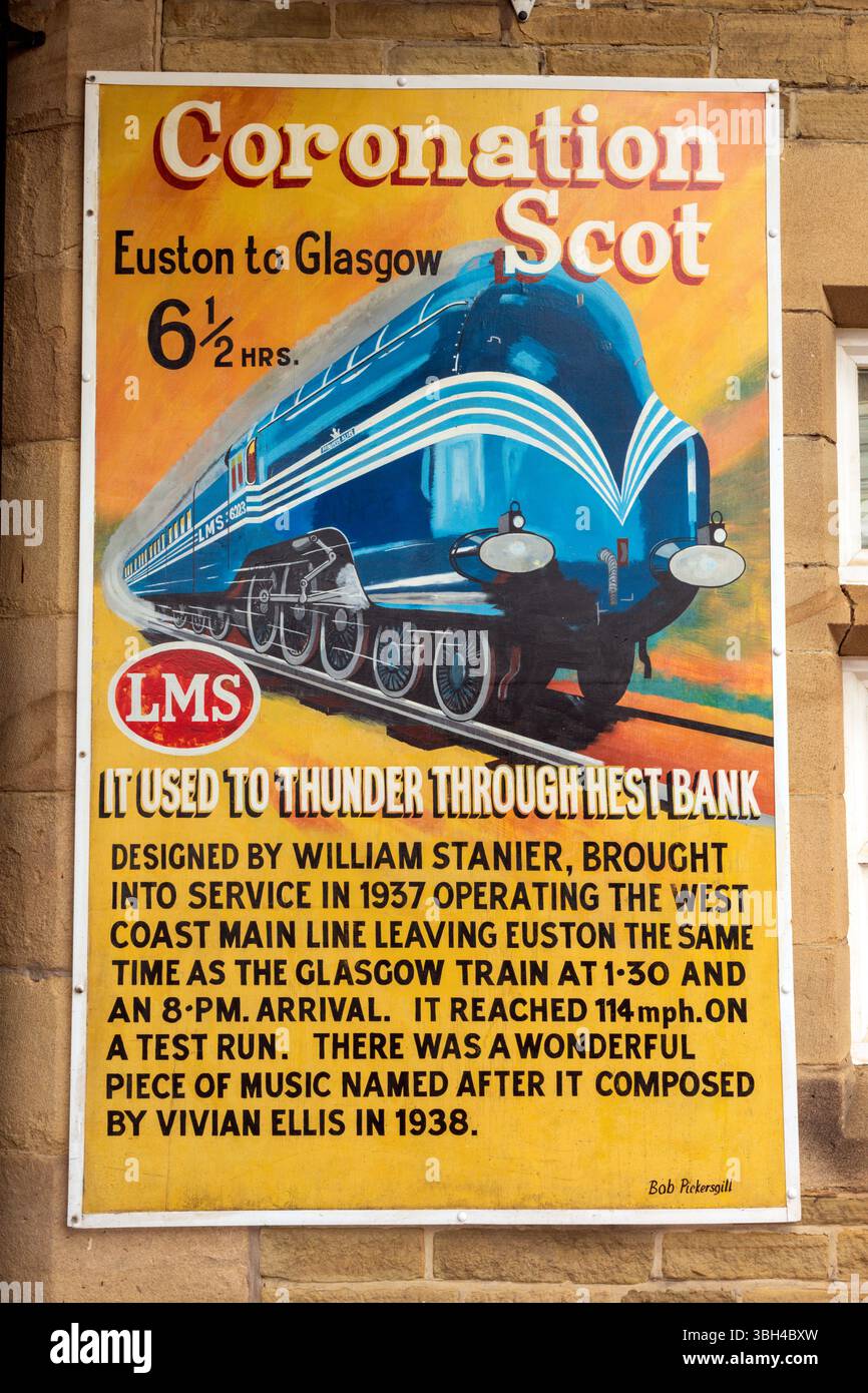Coronation Scot poster. Carnforth railway station Stock Photo - Alamy