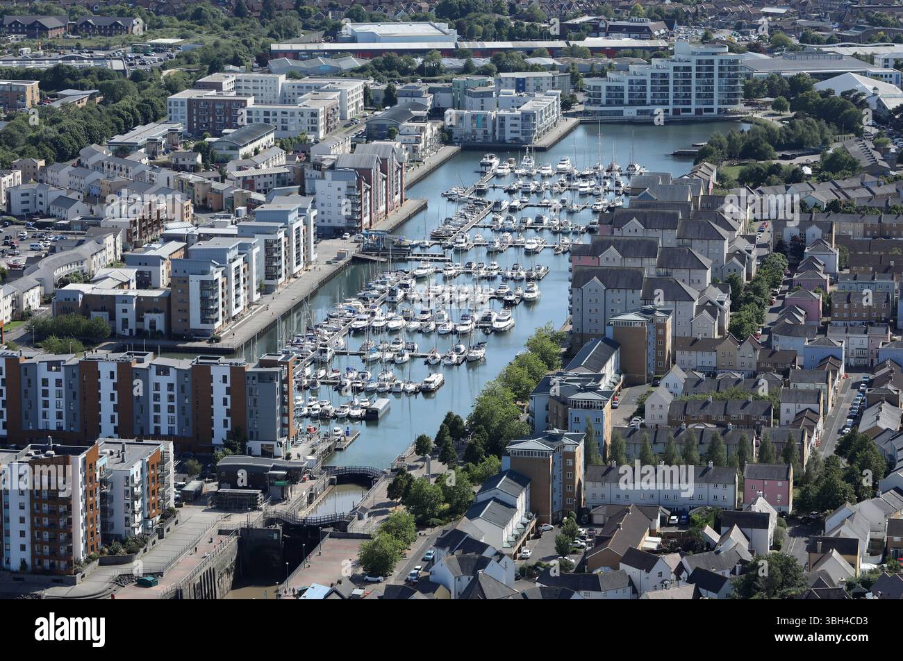 Aerial view of Portishead Marina Stock Photo - Alamy