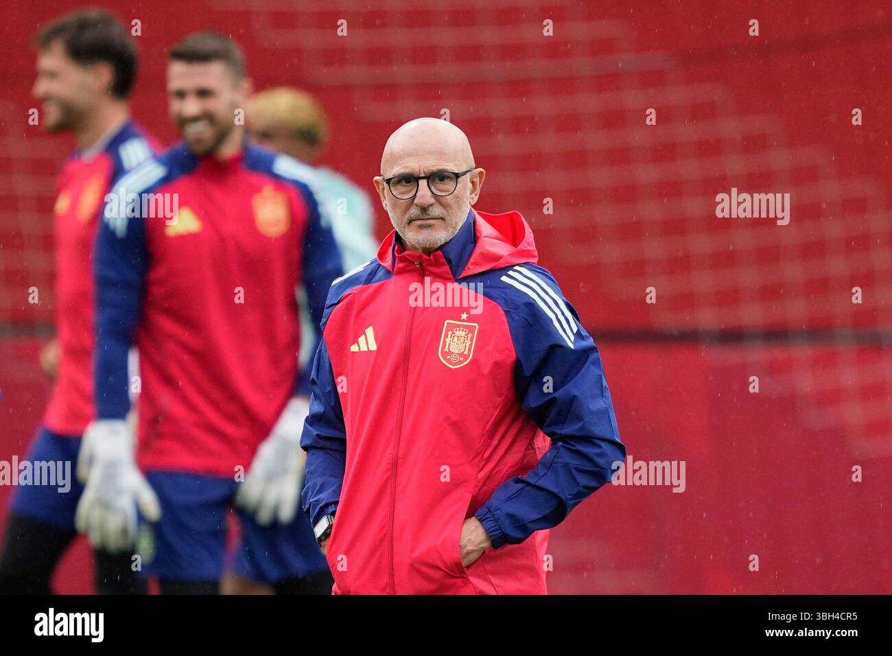Spain's head coach Luis de la Fuente attends a training session ahead ...