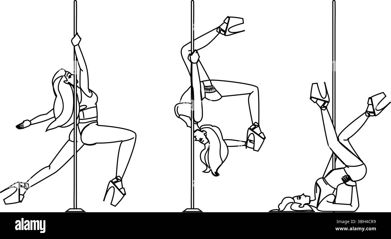 Training pole dance Stock Vector Images - Alamy