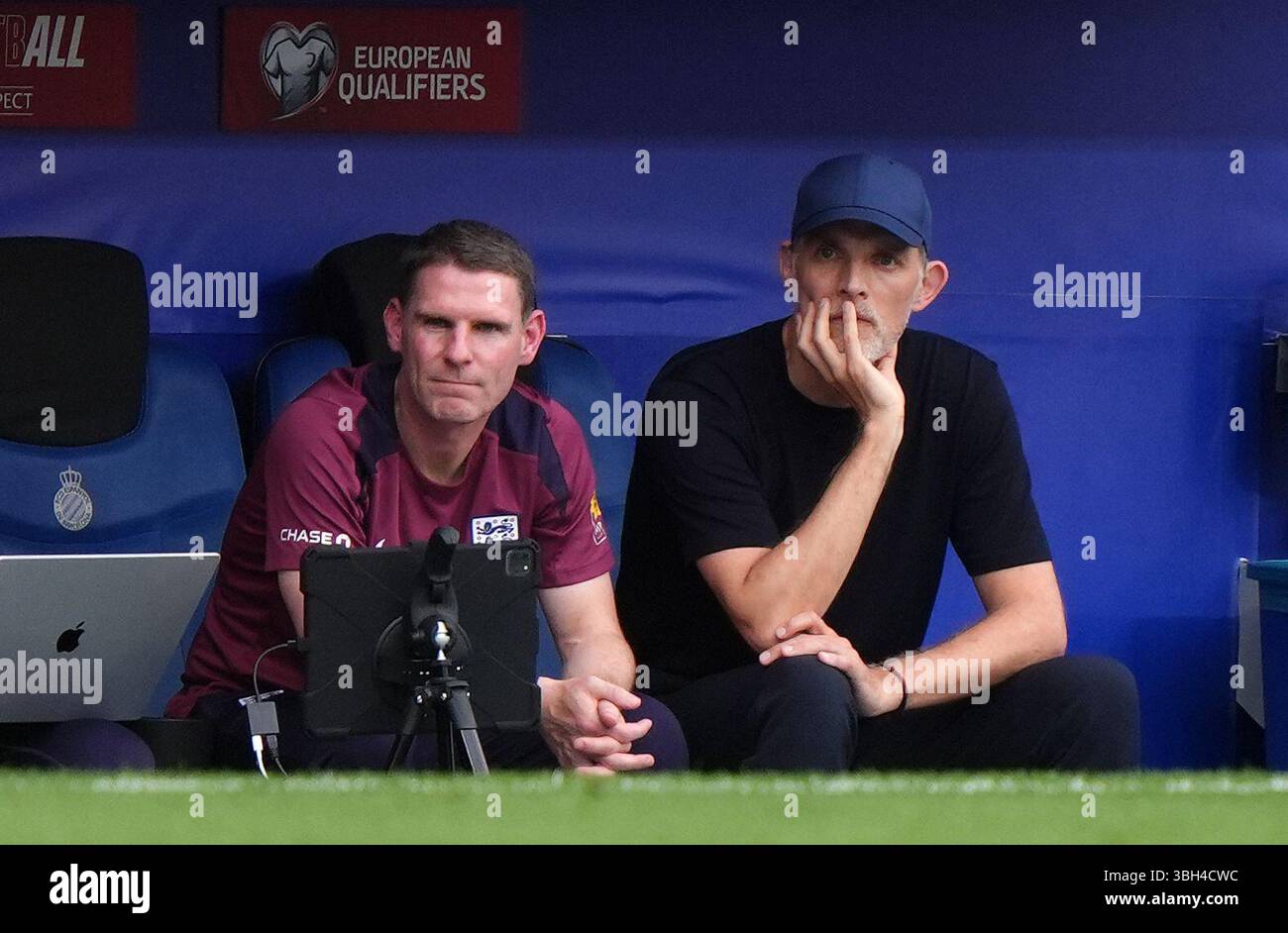 England manager Thomas Tuchel (right) and assistant Anthony Barry in ...