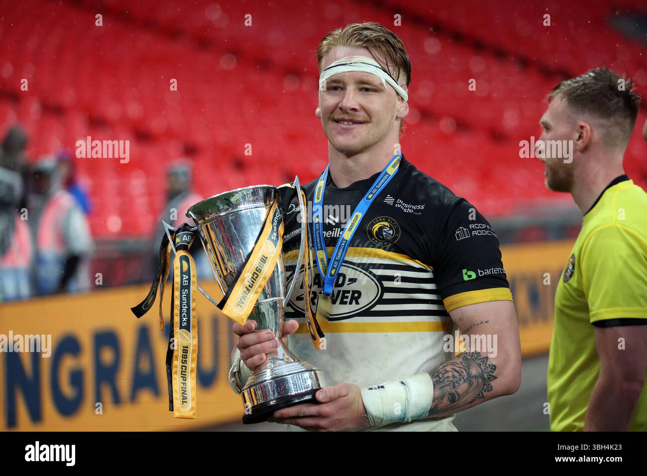 York Knights' Jack Martin celebrates with the trophy after the 1895 Cup ...