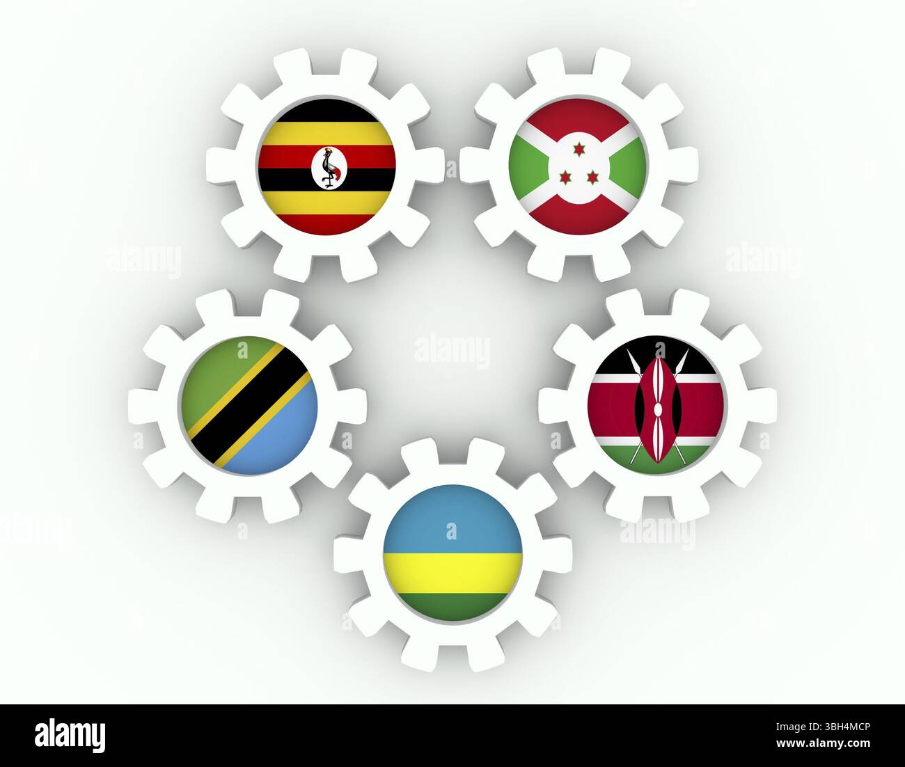 East African Community, EAC association of five national economies ...